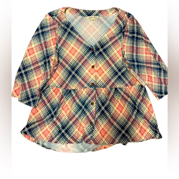 indigo rose | Tops | Indigo Rose Plaid Plus Size Peplum Top | Poshmark